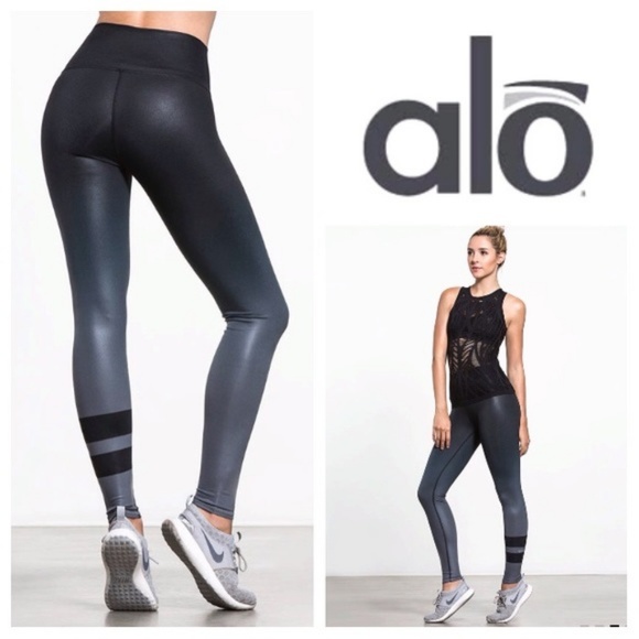 ALO Yoga | Pants & Jumpsuits | Alo Yoga Gradient Ombre Black Gray ...